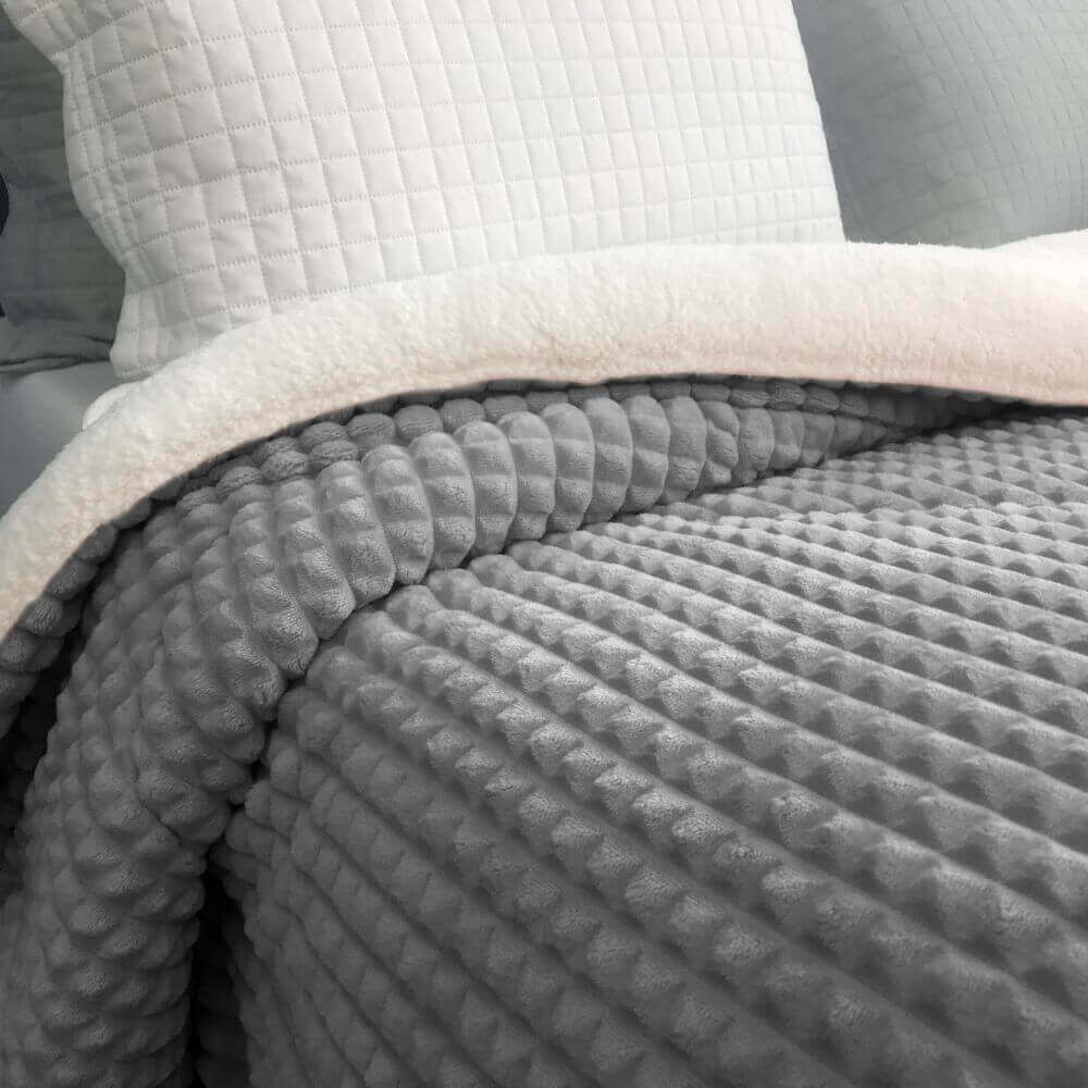 Cobertor Casal Diamond Sherpa Liso 1,80m x 2,20m - Corttex - sacaria